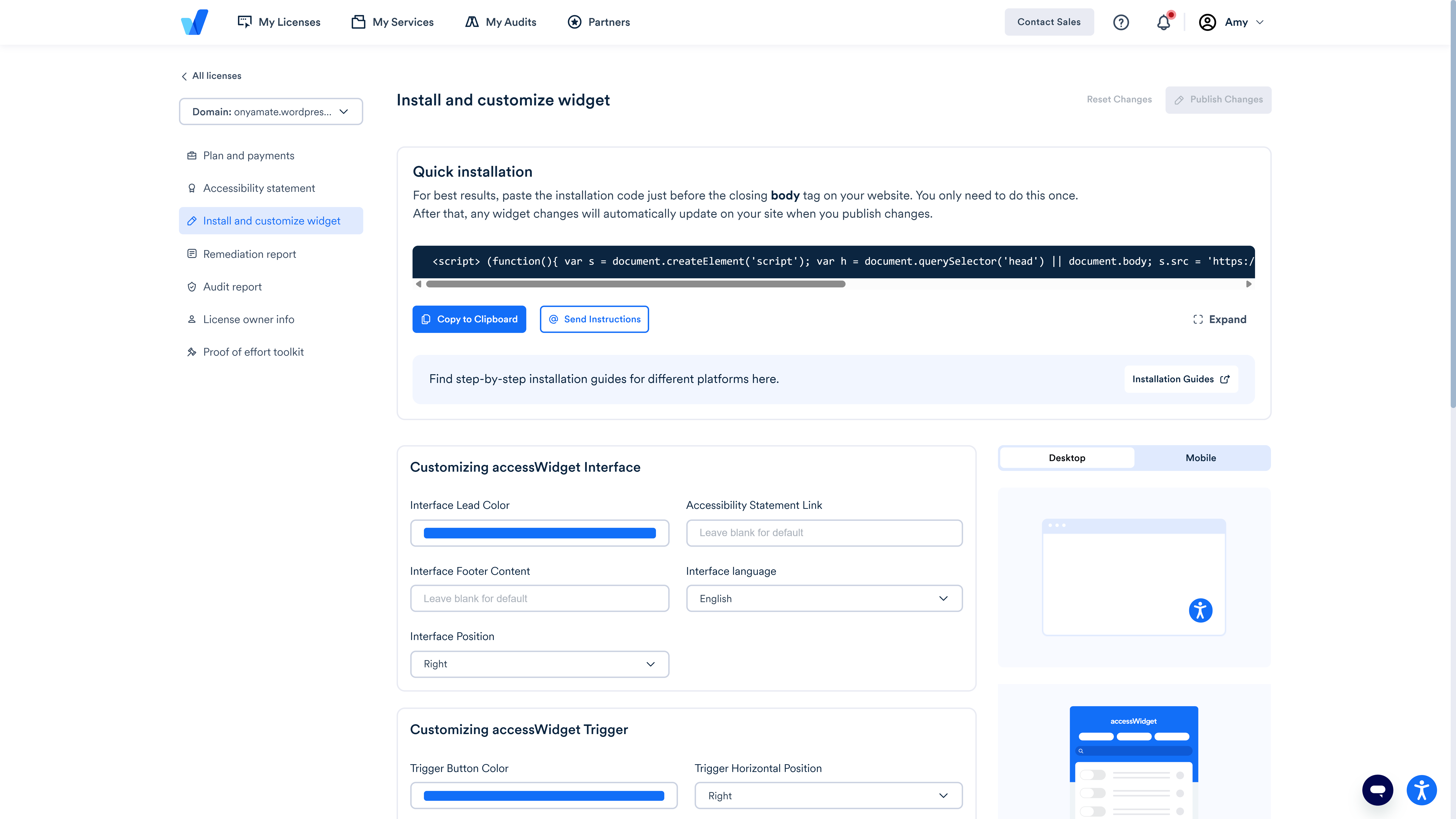 How to customize your accessWidget installation – accessiBe Help Center