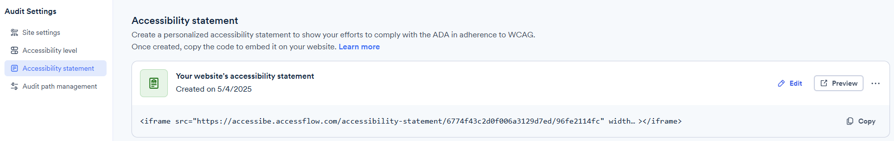 Customize and display your website accessibility statement – accessiBe Help Center