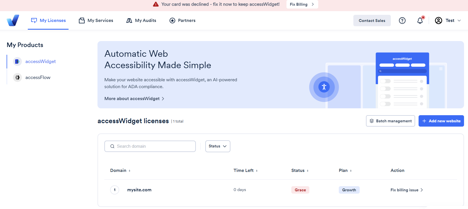 How to fix a grace status on your accessWidget license – accessiBe Help ...