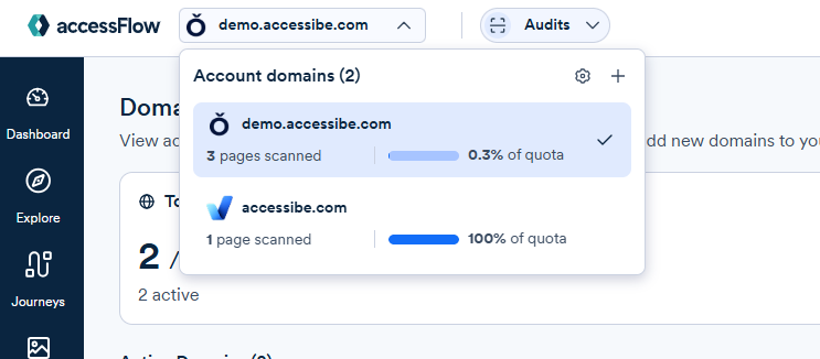 How to manage scan quota for multiple domains in a single license ...