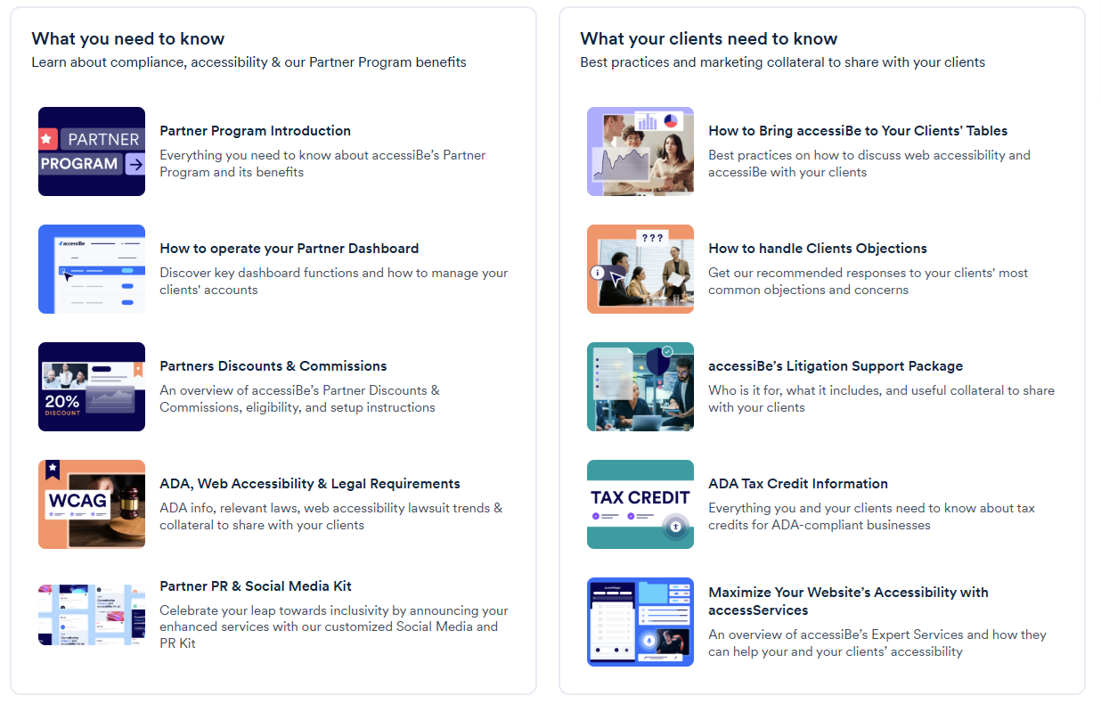 How to access Partner marketing material? – accessiBe Help Center